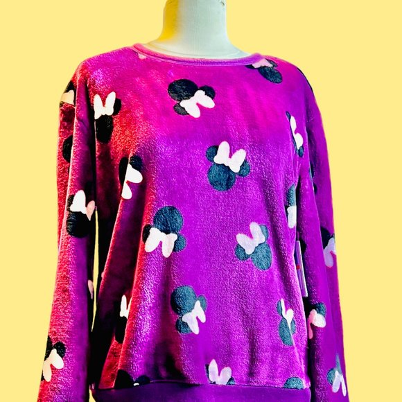 Love Tribe | Tops | Nwt Lovetribe Disney Fuzzy Magenta Minnie Mouse ...